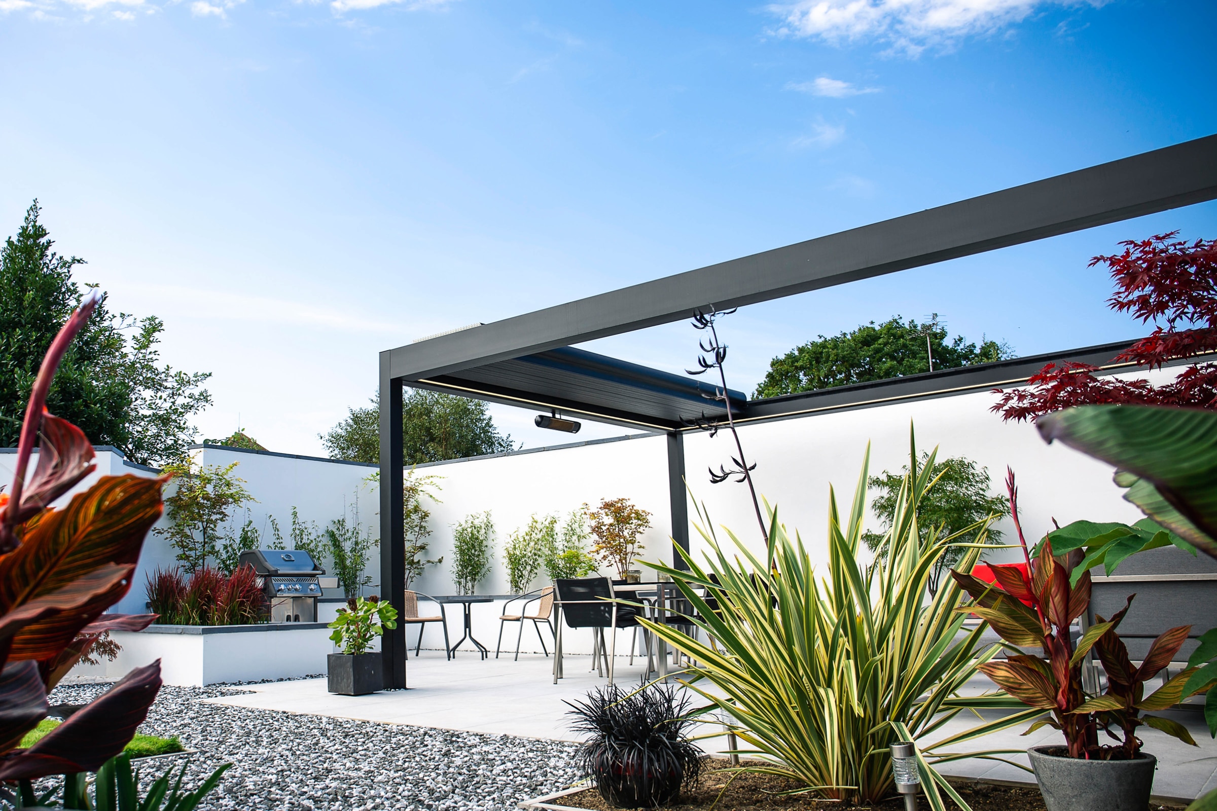 Pergola Canopy with Rotating & Sliding Roof | Caribbean Blinds